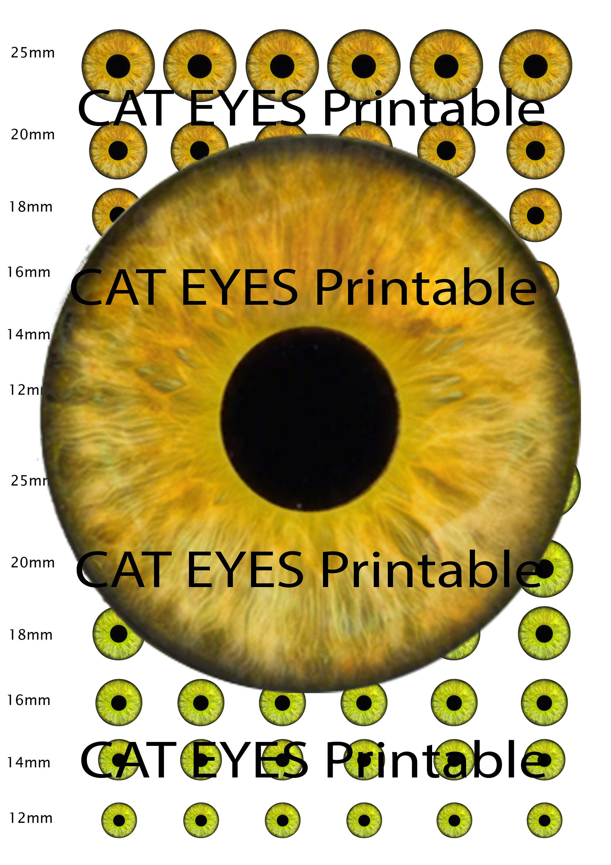 Creature CAT EYES Printable Craft Circles.eyes for Wild Cats/eyes for ...