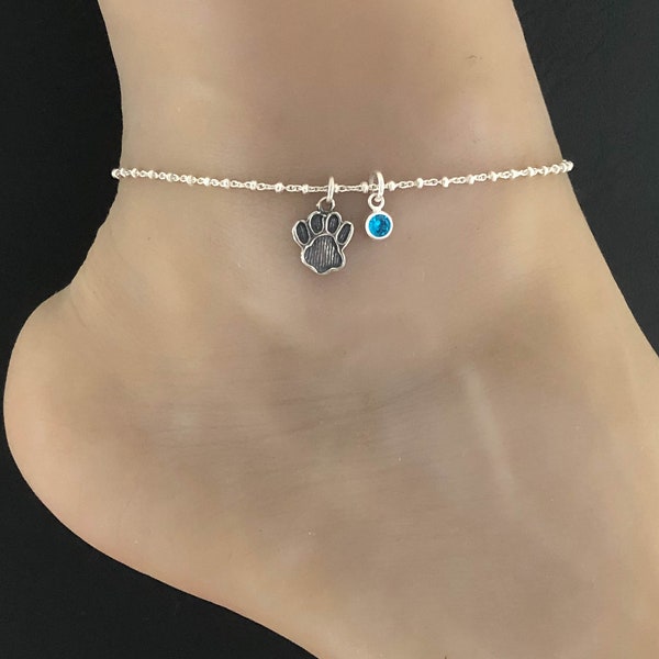 Paw Print Anklet - Etsy