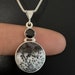 Natural Merlinite Necklace, Sterling Silver Dendritic Opal Pendant ...