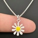 Dainty Daisy Necklace, Sterling Silver Daisy Pendant, Daisy Charm ...