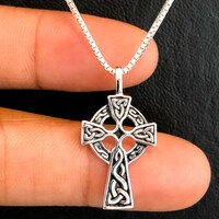 Infinity Jesus Cross Necklace 925 Sterling Silver Celtic Crescent Moon ...
