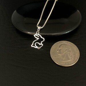 Rabbit Necklace, Sterling Silver Bunny Pendant, Delicate Rabbit Charm ...
