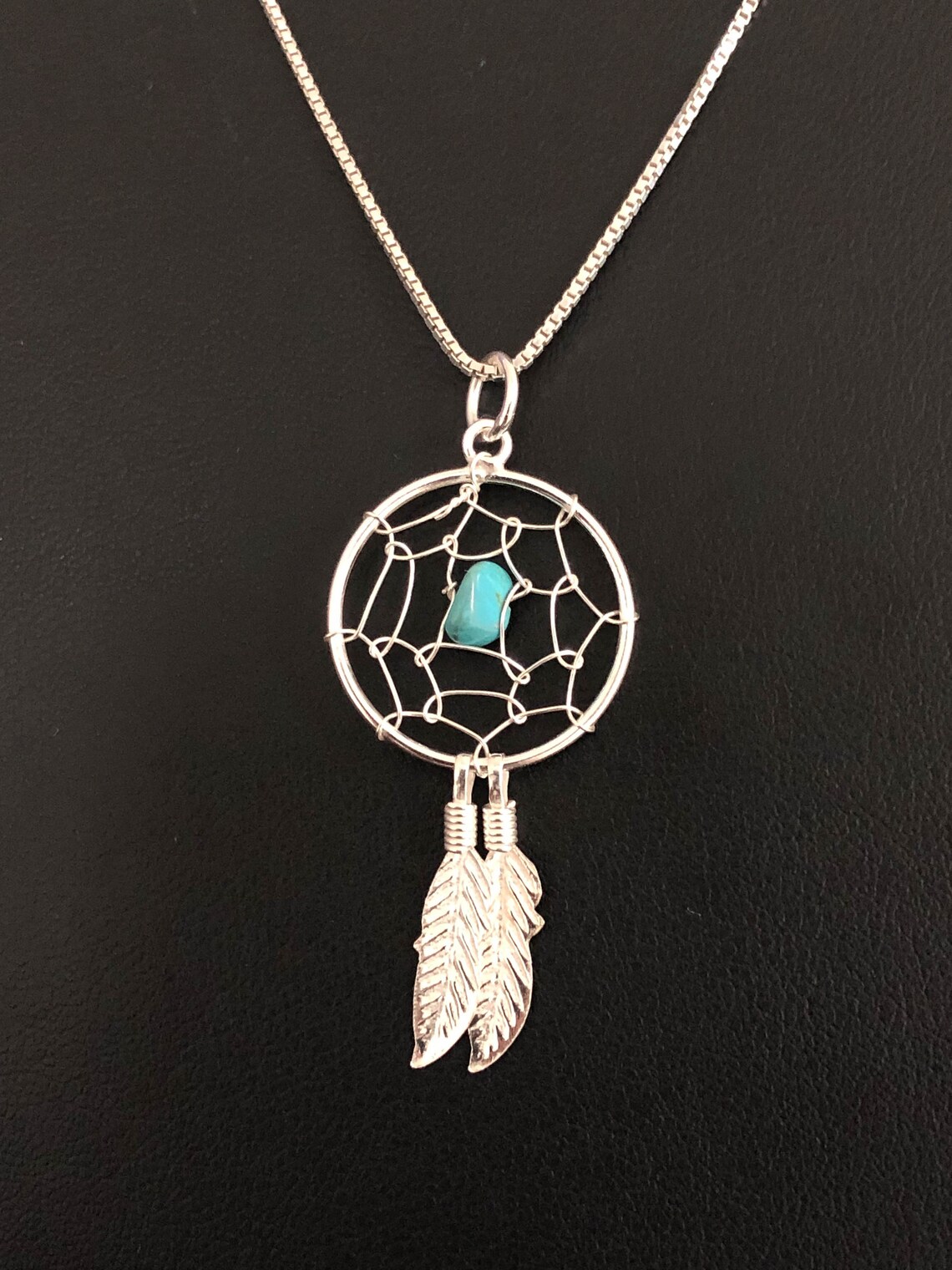 Dream Catcher Necklace Sterling Silver Feather Necklace | Etsy