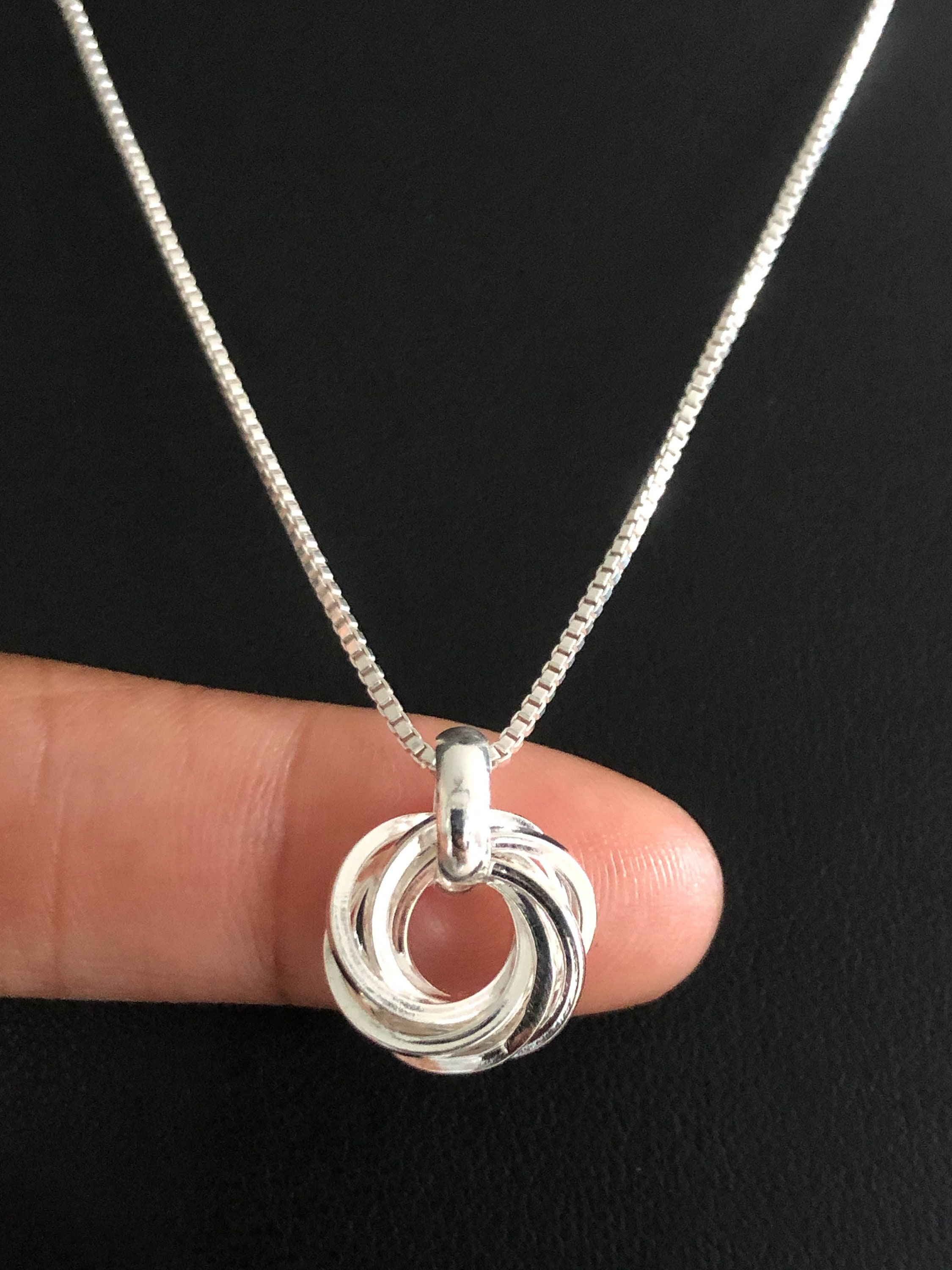 7 Circles Necklace Sterling Silver 7 Rings Necklace 70th | Etsy