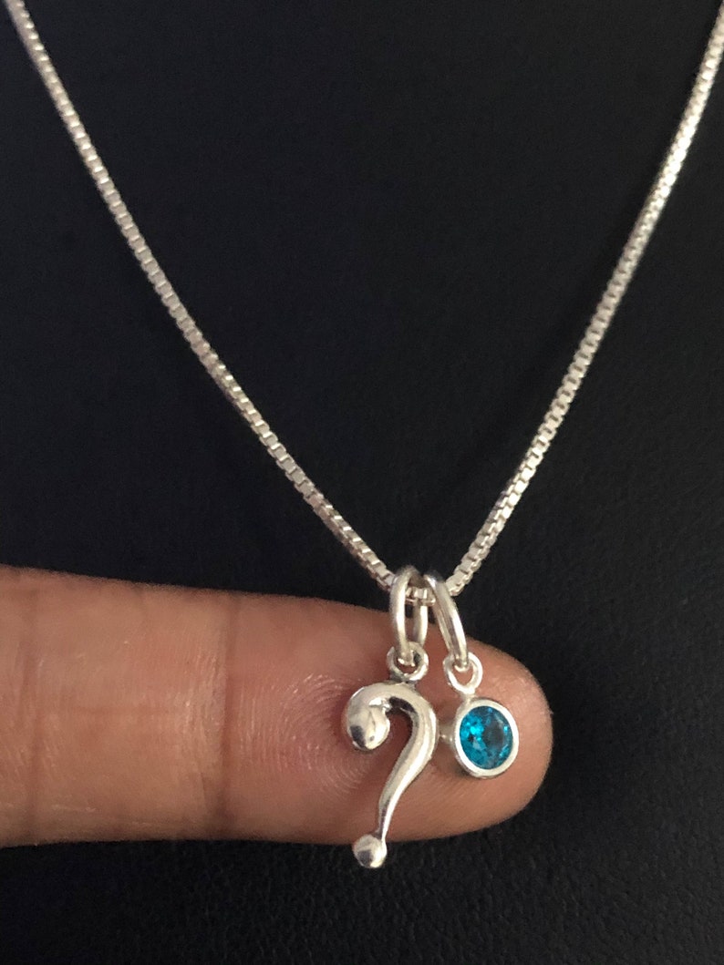 Question Mark Necklace, Sterling Silver Question Mark Pendant, Family ...