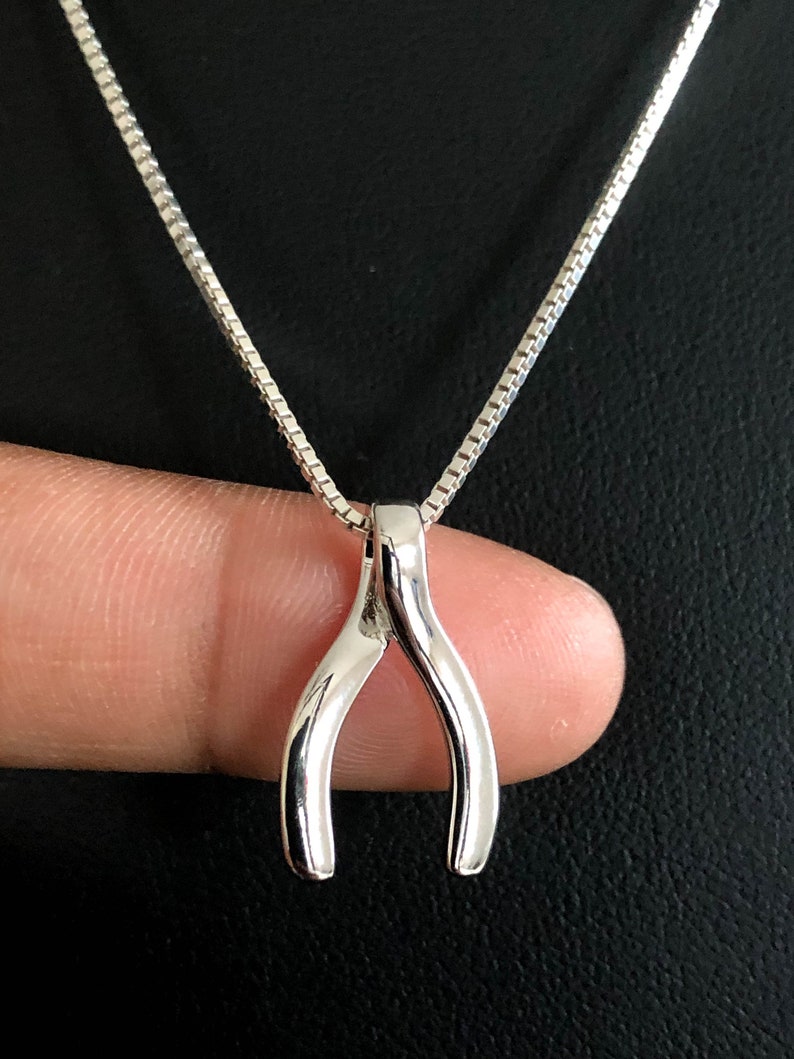 Dainty Wish Bone Necklace Sterling Silver Wish Bone Pendant - Etsy