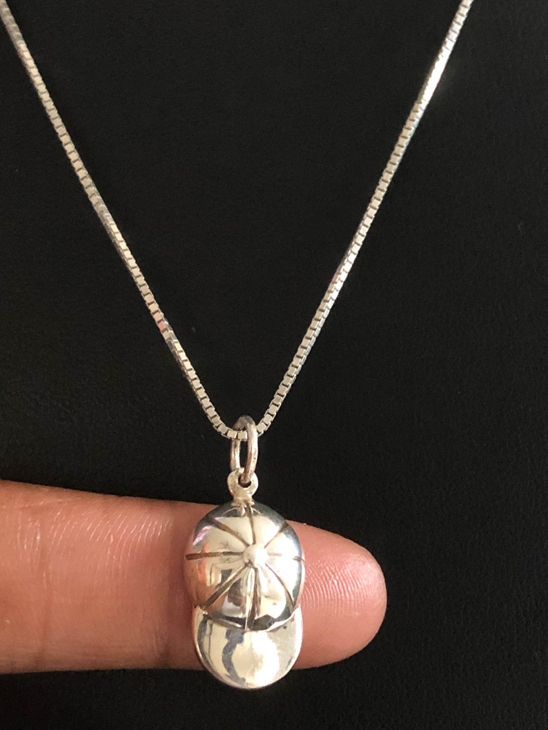 Baseball Cap Necklace Sterling Silver Baseball Cap Pendant - Etsy
