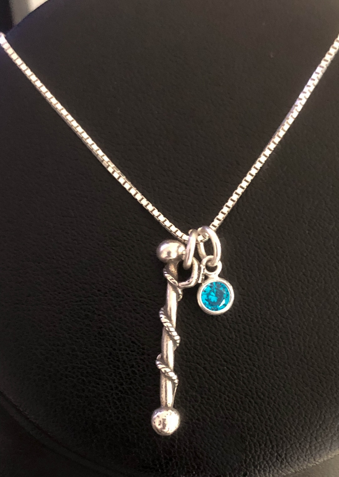 Cheerleading Baton Necklace, Sterling Silver Cheerleading Baton Pendant ...