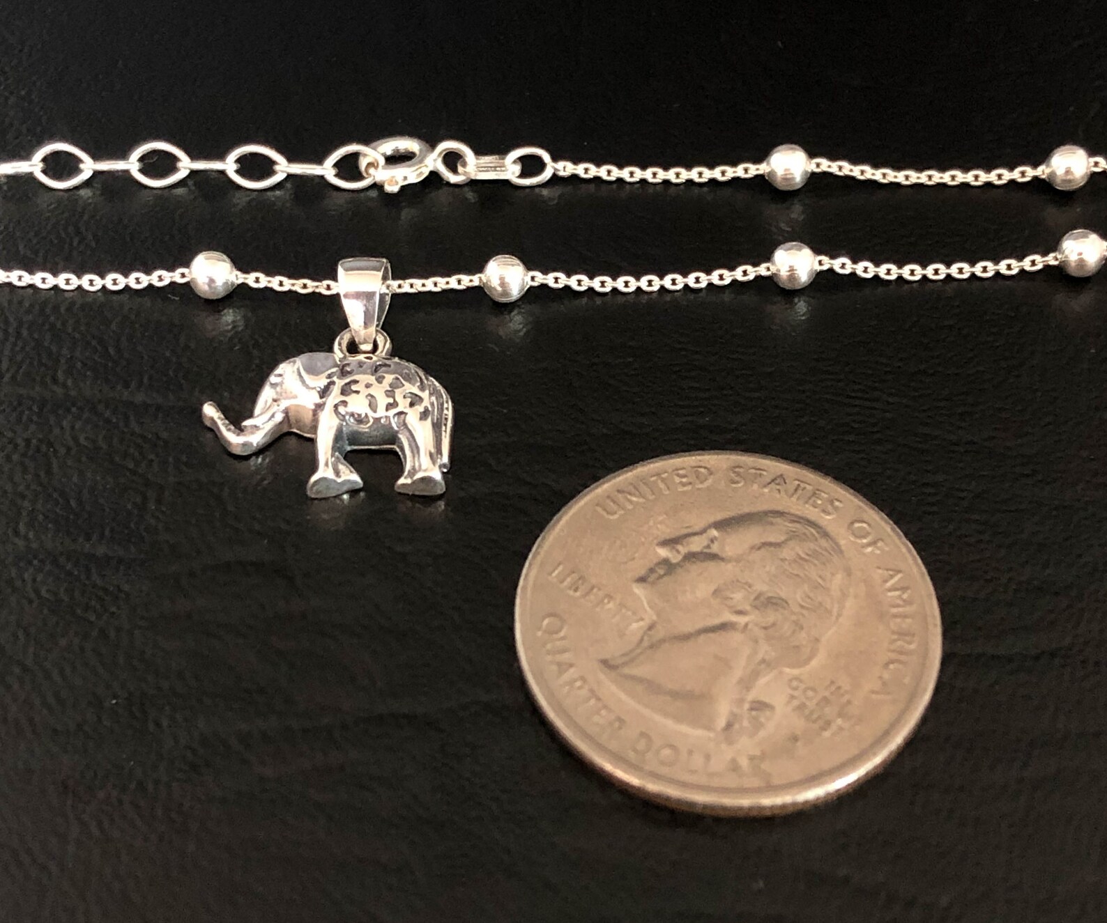 Elephant Anklet, Sterling Silver Beaded Ankle Bracelet, Good Luck Charm ...