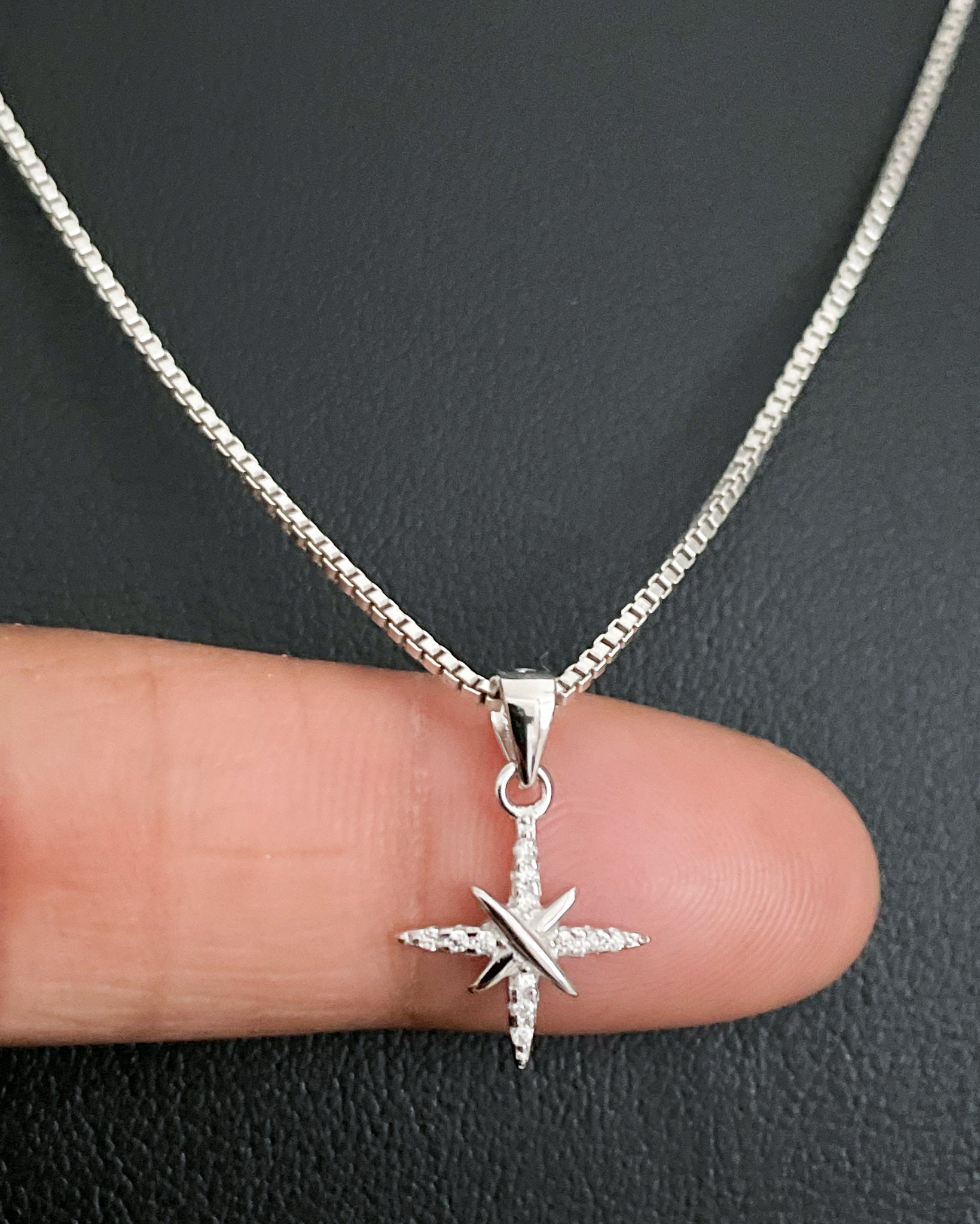 North Star Necklace, Sterling Silver North Star Pendant, North Star ...