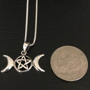 Triple Moon Necklace, Sterling Silver Triple Moon Pendant, Crescent ...