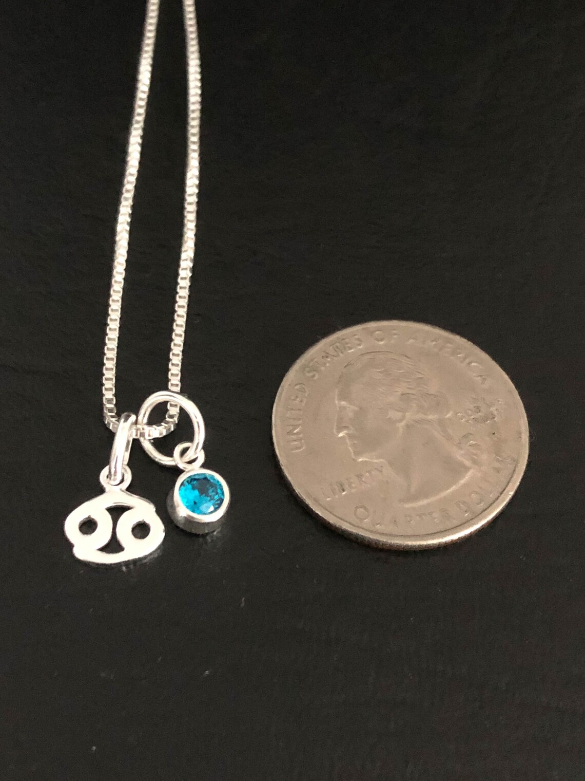 Petite Cancer Necklace, Sterling Silver Cancer Pendant, June Birthstone ...