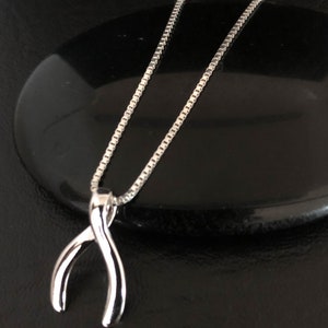Dainty Wish Bone Necklace, Sterling Silver Wish Bone Pendant, Wishbone ...