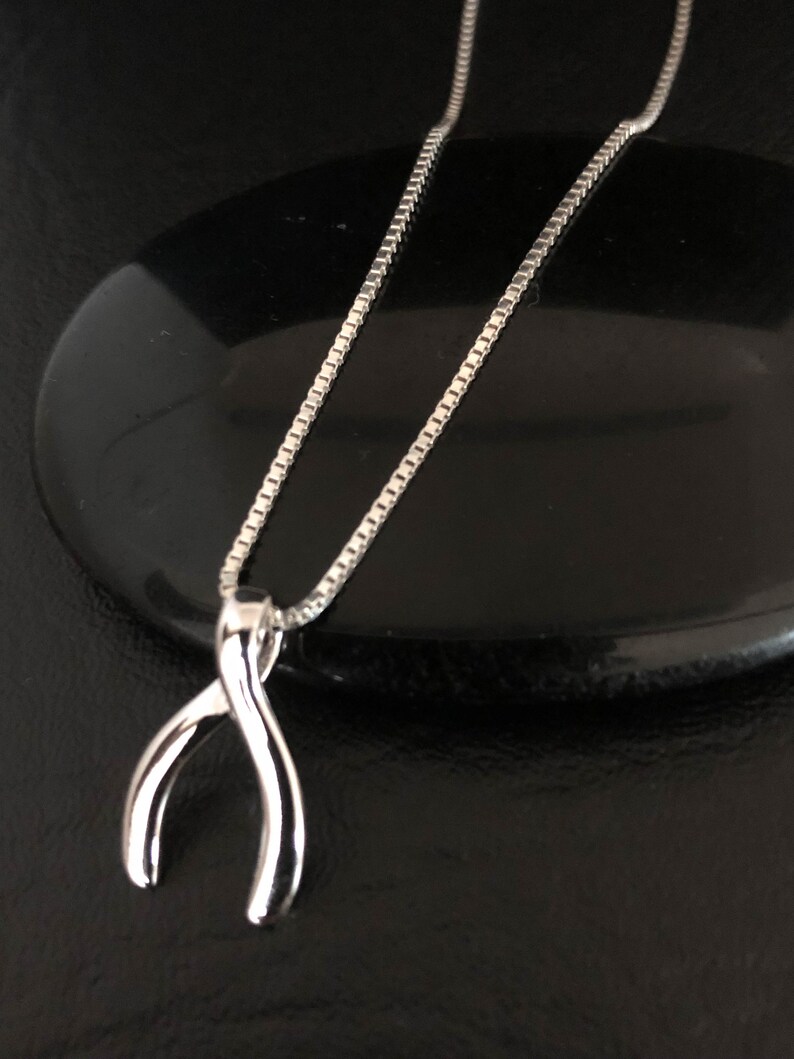 Dainty Wish Bone Necklace Sterling Silver Wish Bone Pendant - Etsy