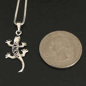 Lizard Necklace, Sterling Silver Lizard Pendant, Lizard Charm Jewelry ...