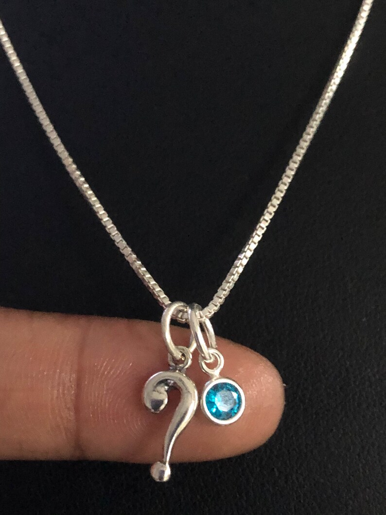 Question Mark Necklace Sterling Silver Question Mark Pendant | Etsy