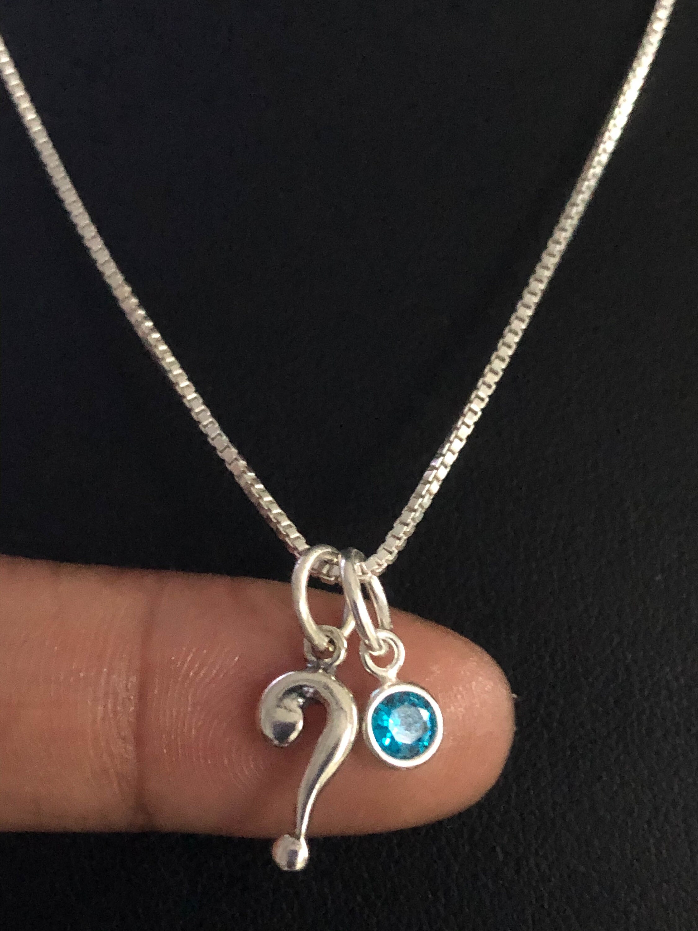 Question Mark Necklace Sterling Silver Question Mark Pendant | Etsy
