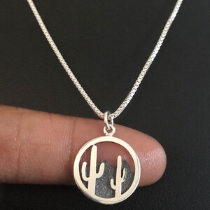 Cactus Necklace, Sterling Silver Cactus Pendant, Wild Forest Plant ...