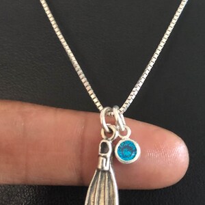 Swim Fin Necklace, Sterling Silver Swim Fin Pendant, Birthstone ...