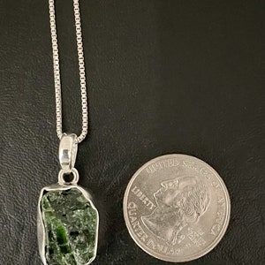 Natural Raw Chrome Diopside Pendant, Sterling Silver Chrome Diopside ...