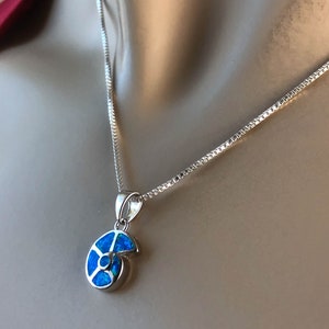 Opal Necklace, Snail Shell Necklace, Blue Opal Necklace, Opal Jewelry ...