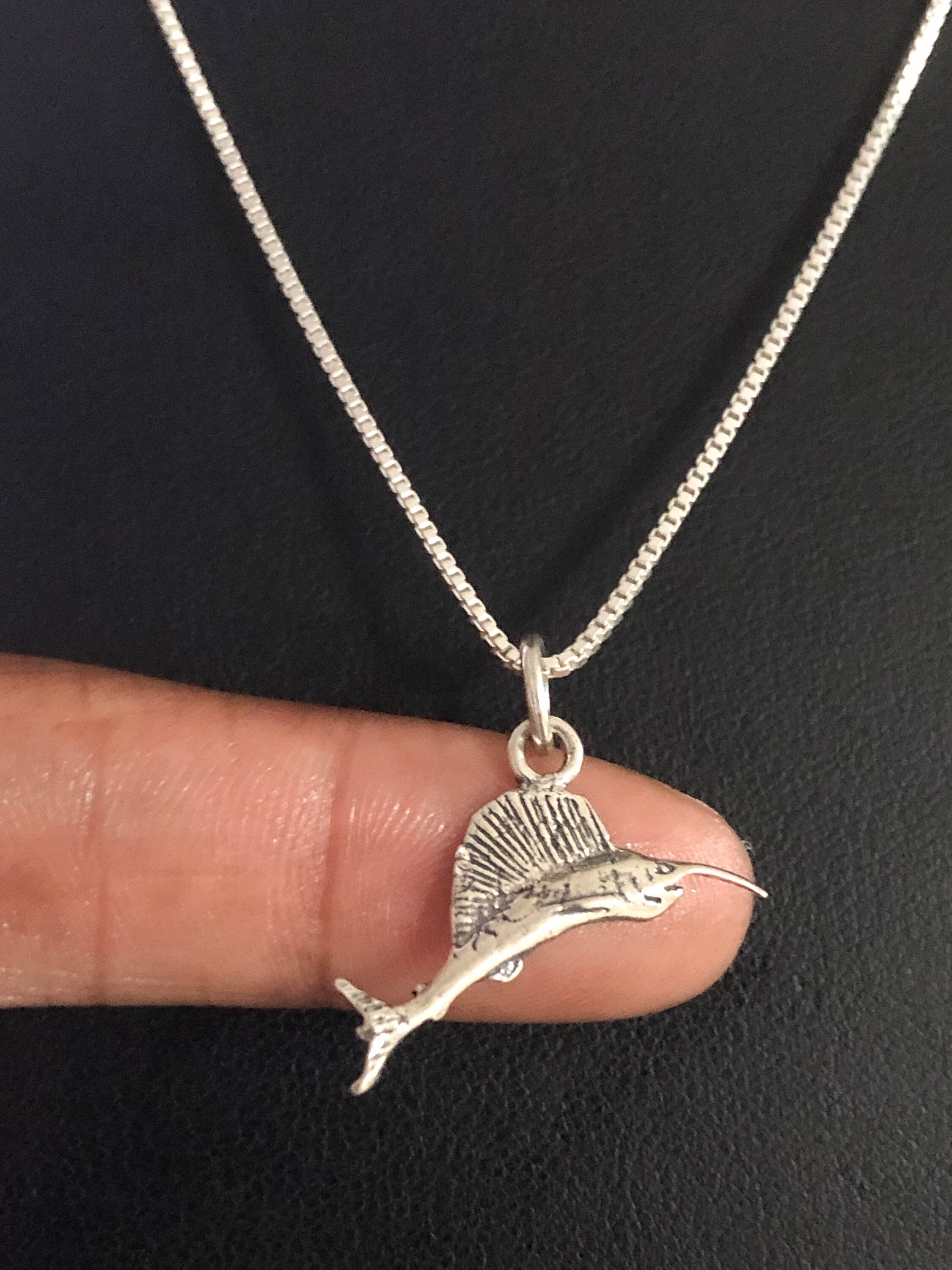 Sailfish Necklace, Sterling Silver Sailfish Pendant, Sailfish Charm ...