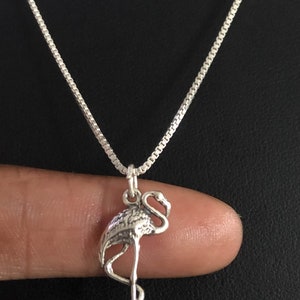 Flamingo Necklace, Sterling Silver Flamingo Pendant, Flamingo Charm ...