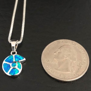 Opal Necklace, Snail Shell Necklace, Blue Opal Necklace, Opal Jewelry ...