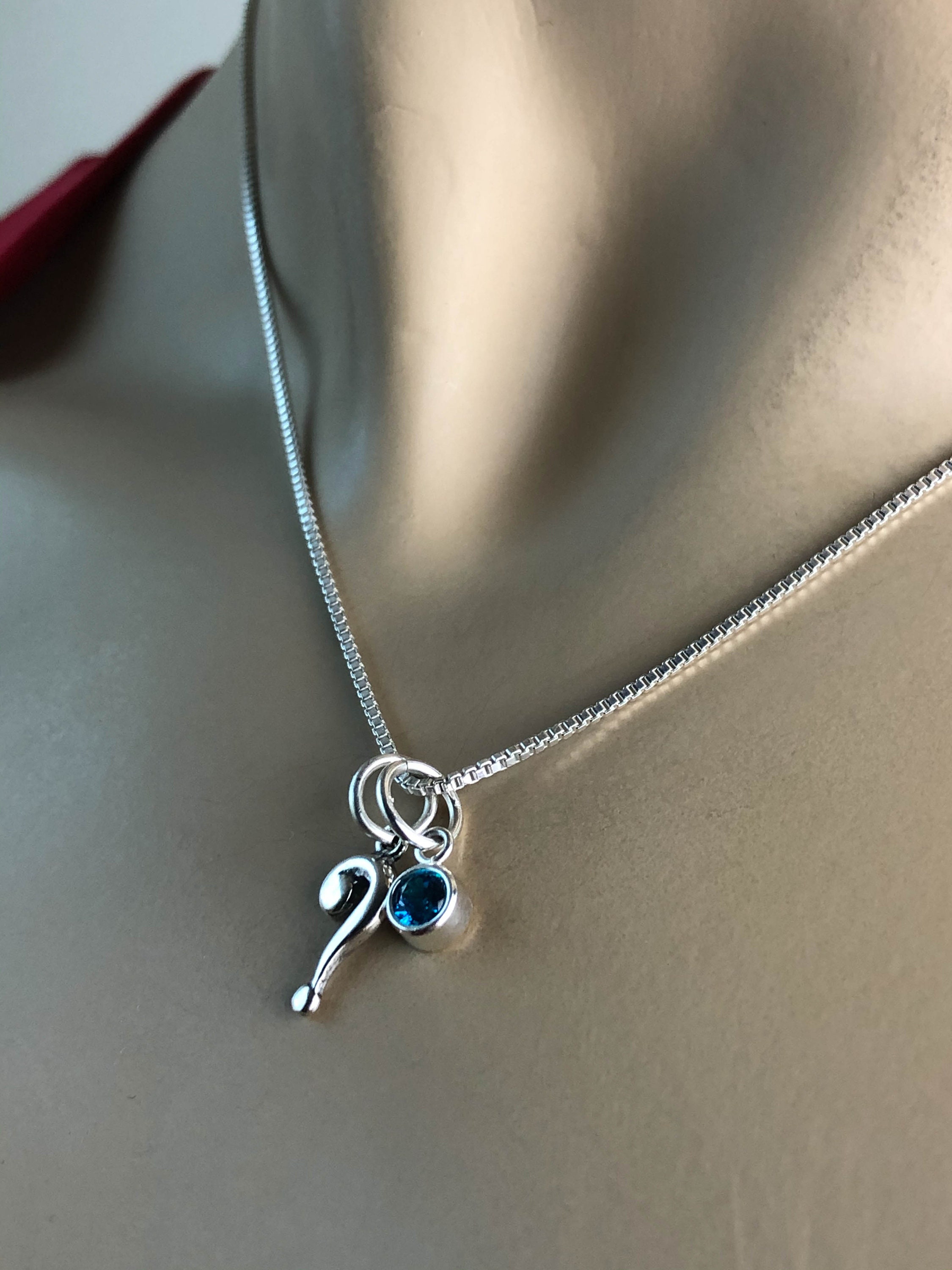 Question Mark Necklace Sterling Silver Question Mark Pendant | Etsy