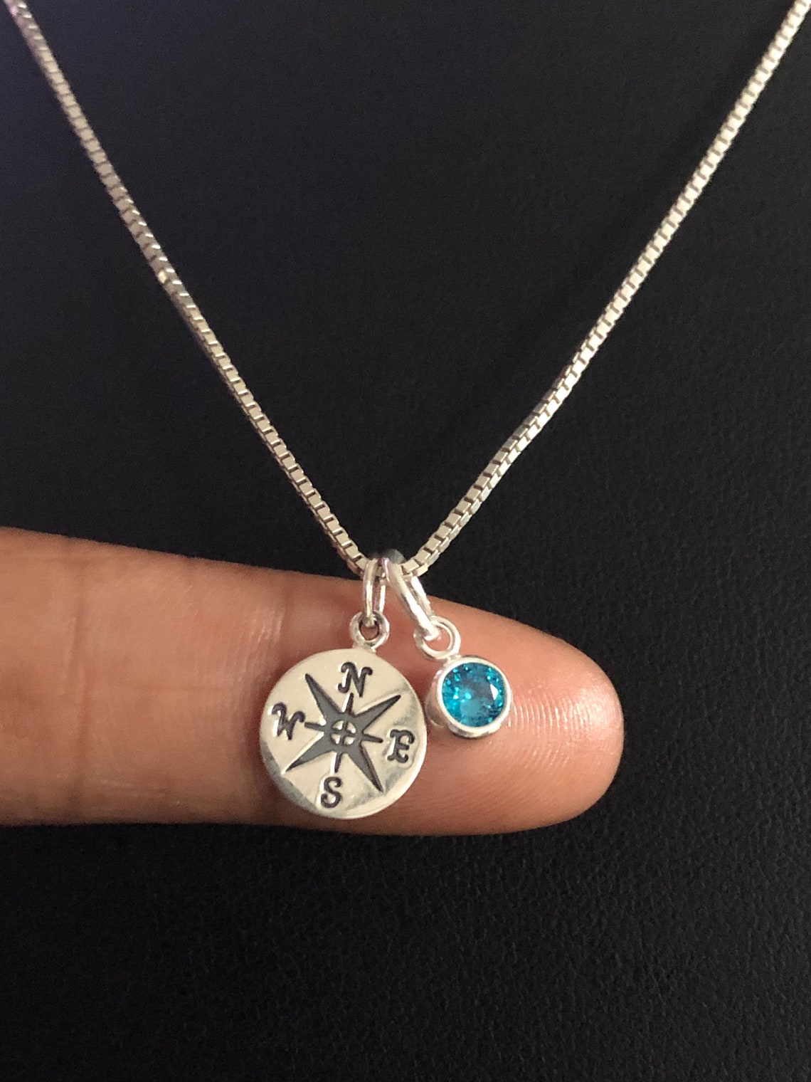 Dainty Compass Necklace Sterling Silver Compass Pendant - Etsy