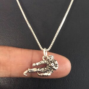 Karate Necklace, Sterling Silver Karate Pendant, Karate Kick Charm ...