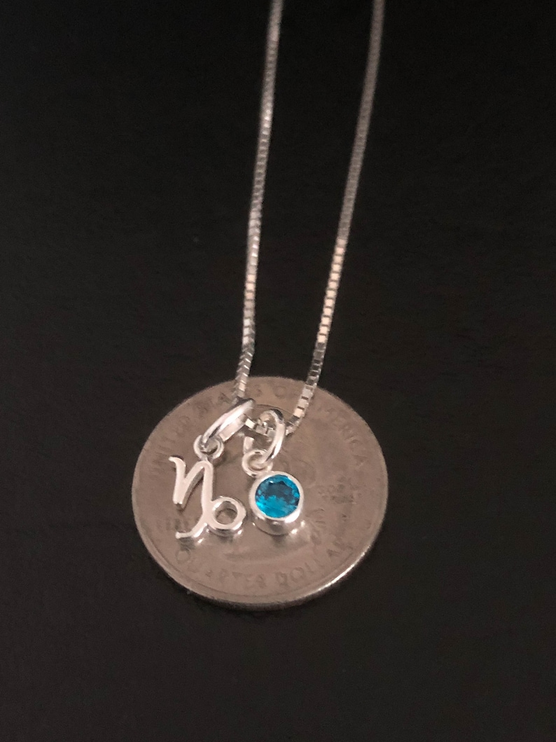 Capricorn Necklace, Sterling Silver Capricorn Pendant, December ...