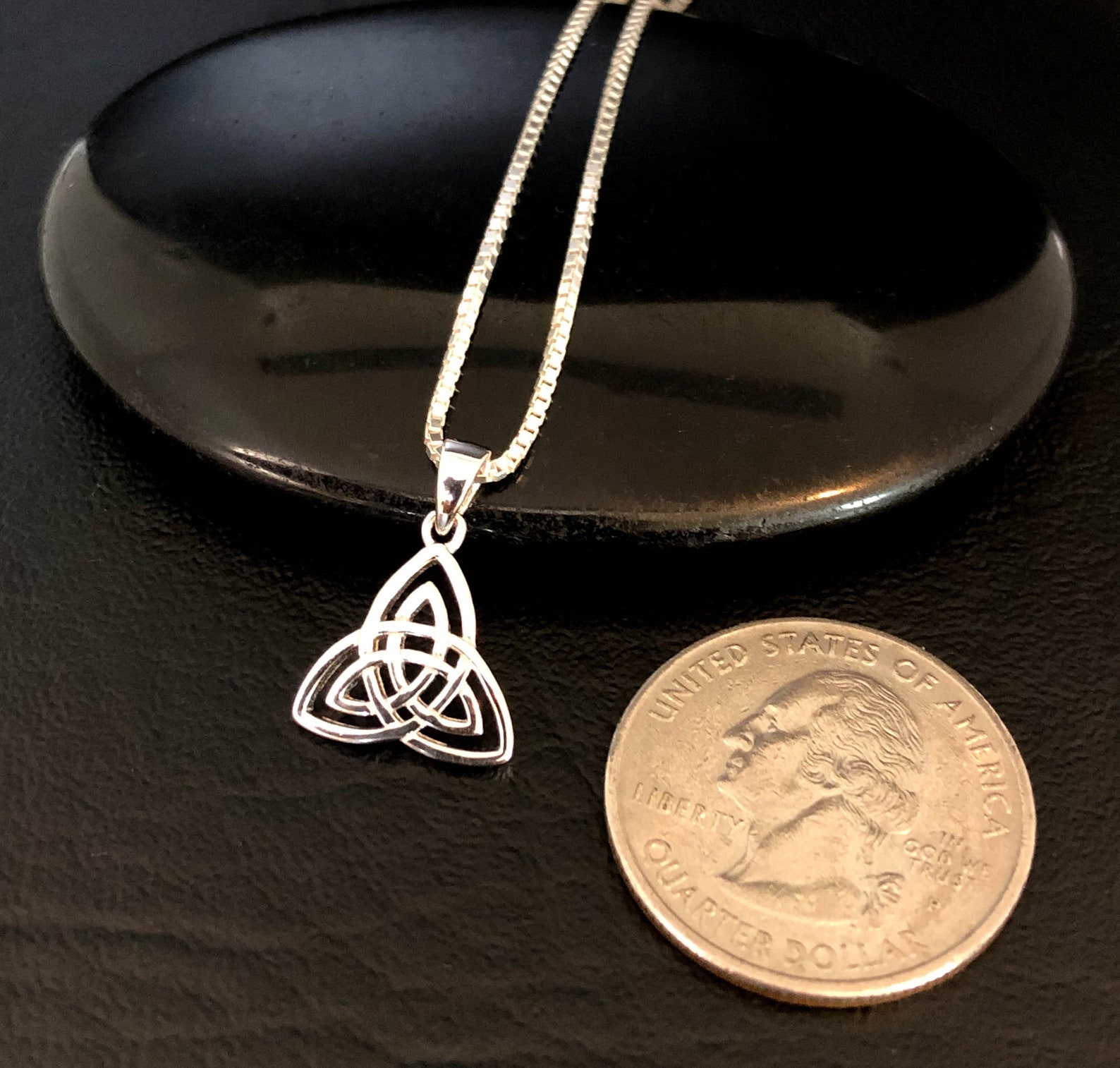 Trinity Necklace, Sterling Silver Triquetra Necklace, Celtic Knot Charm ...