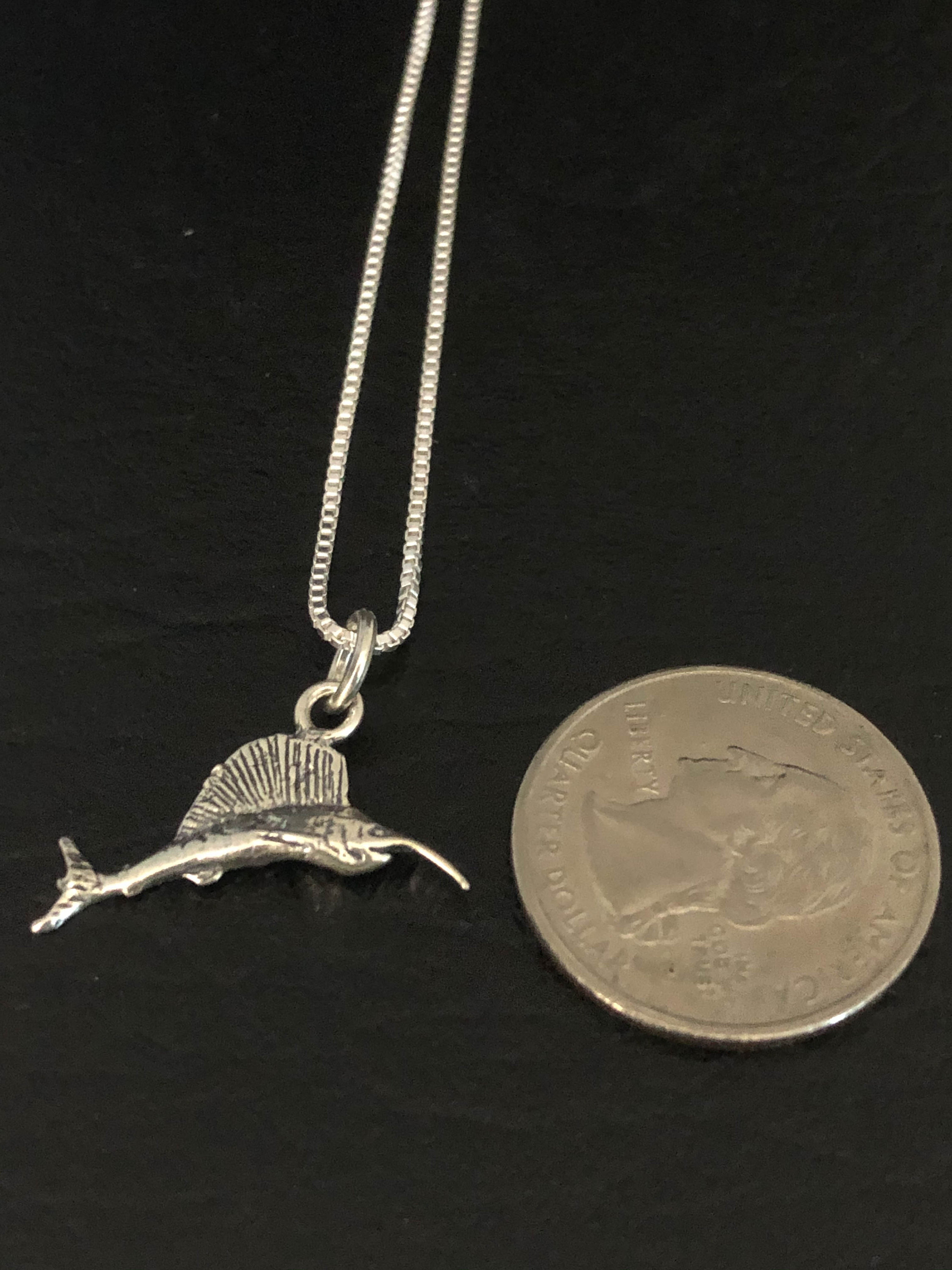 Sailfish Necklace, Sterling Silver Sailfish Pendant, Sailfish Charm ...