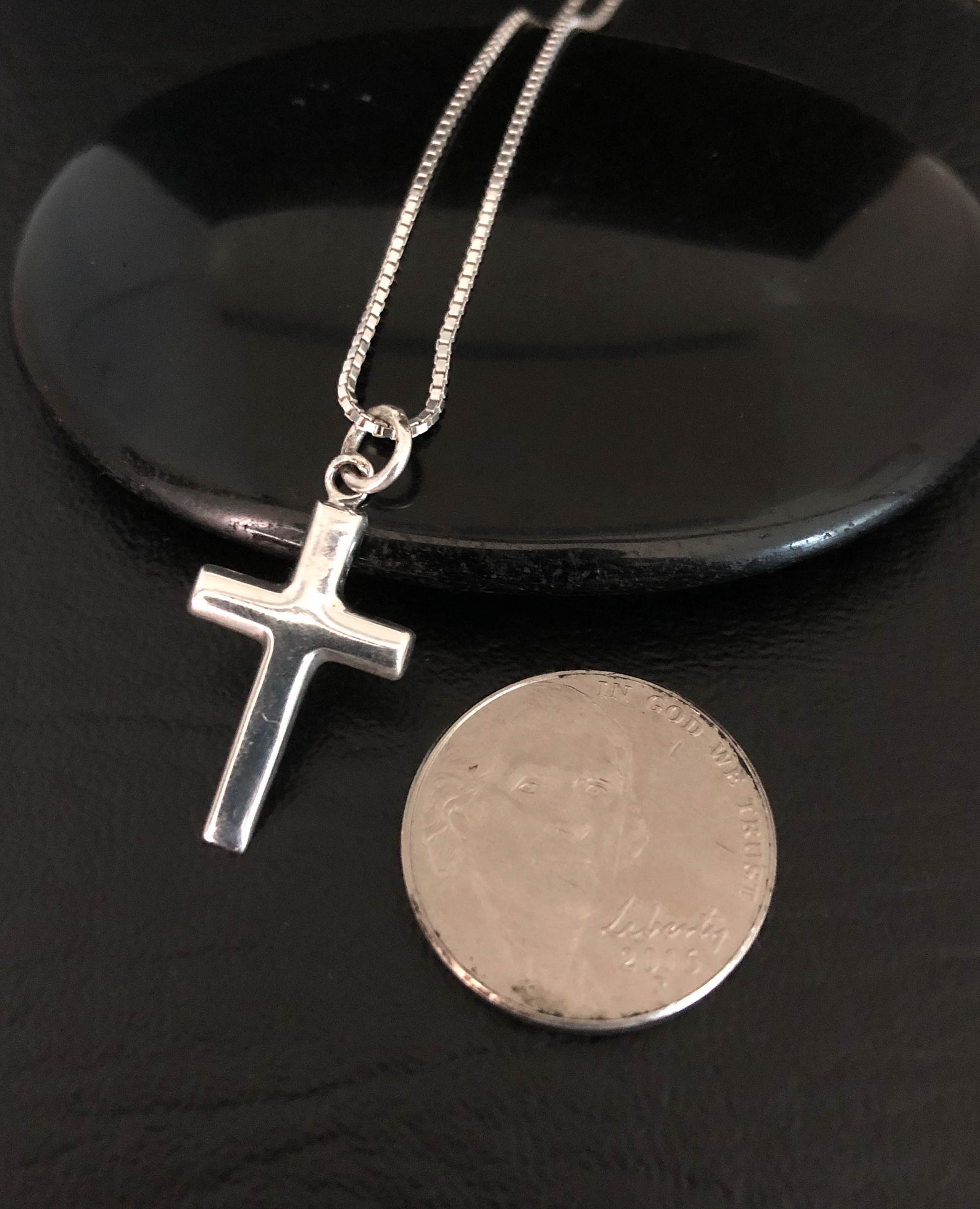 Classic Cross Necklace Sterling Silver Cross Pendant | Etsy