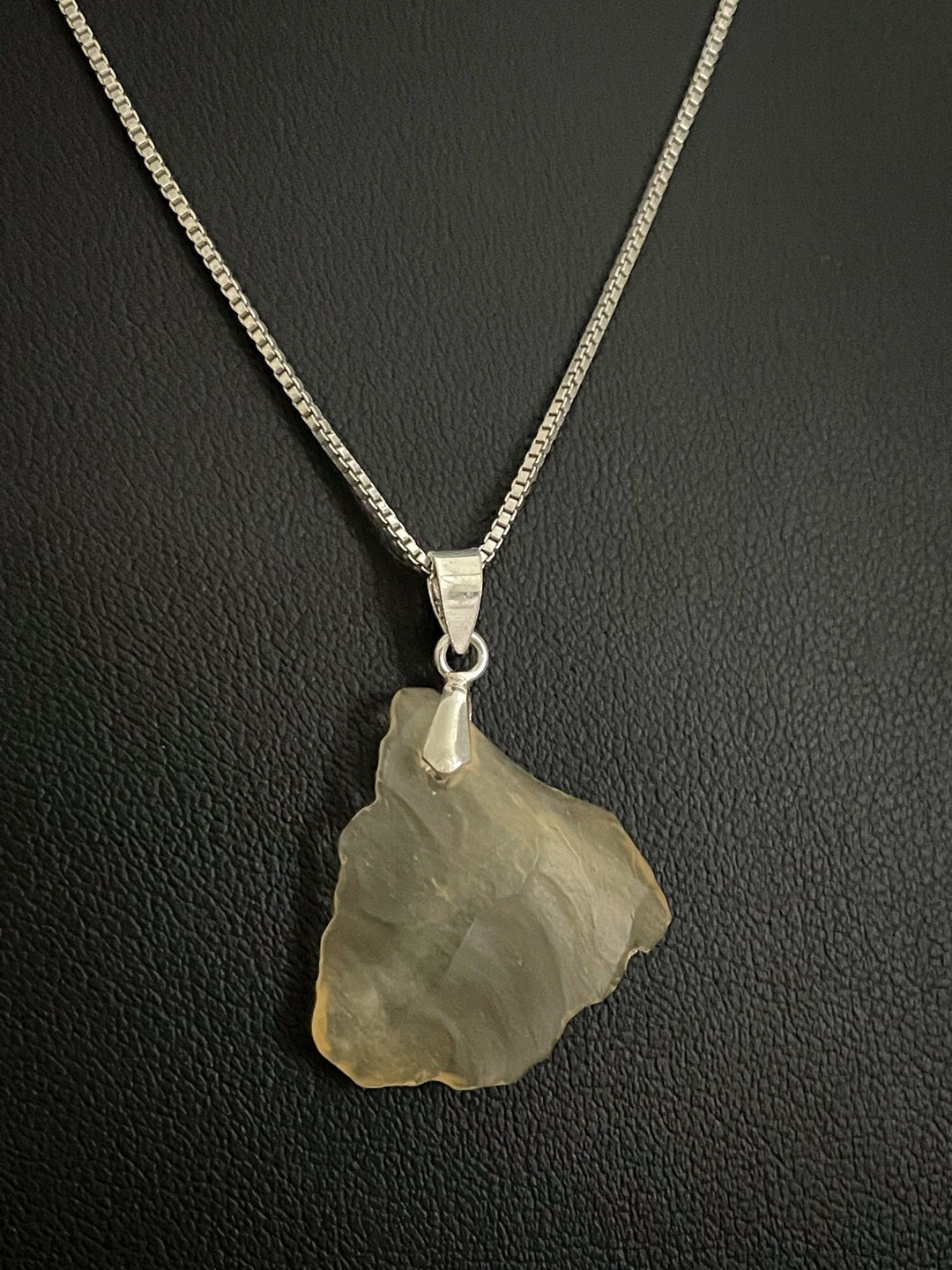 Genuine Libyan Desert Glass Pendant, Sterling Silver Golden Tektite ...