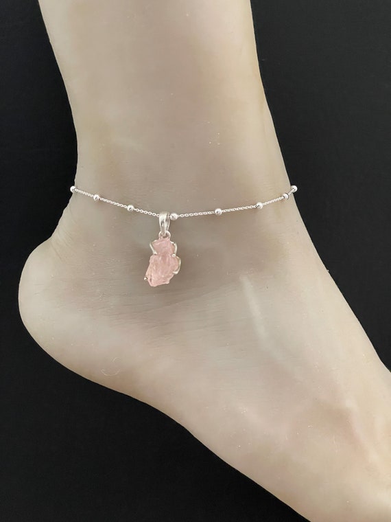 Rose quartz ankle bracelet store