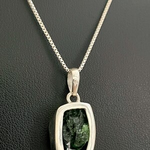 Natural Raw Chrome Diopside Pendant, Sterling Silver Chrome Diopside ...