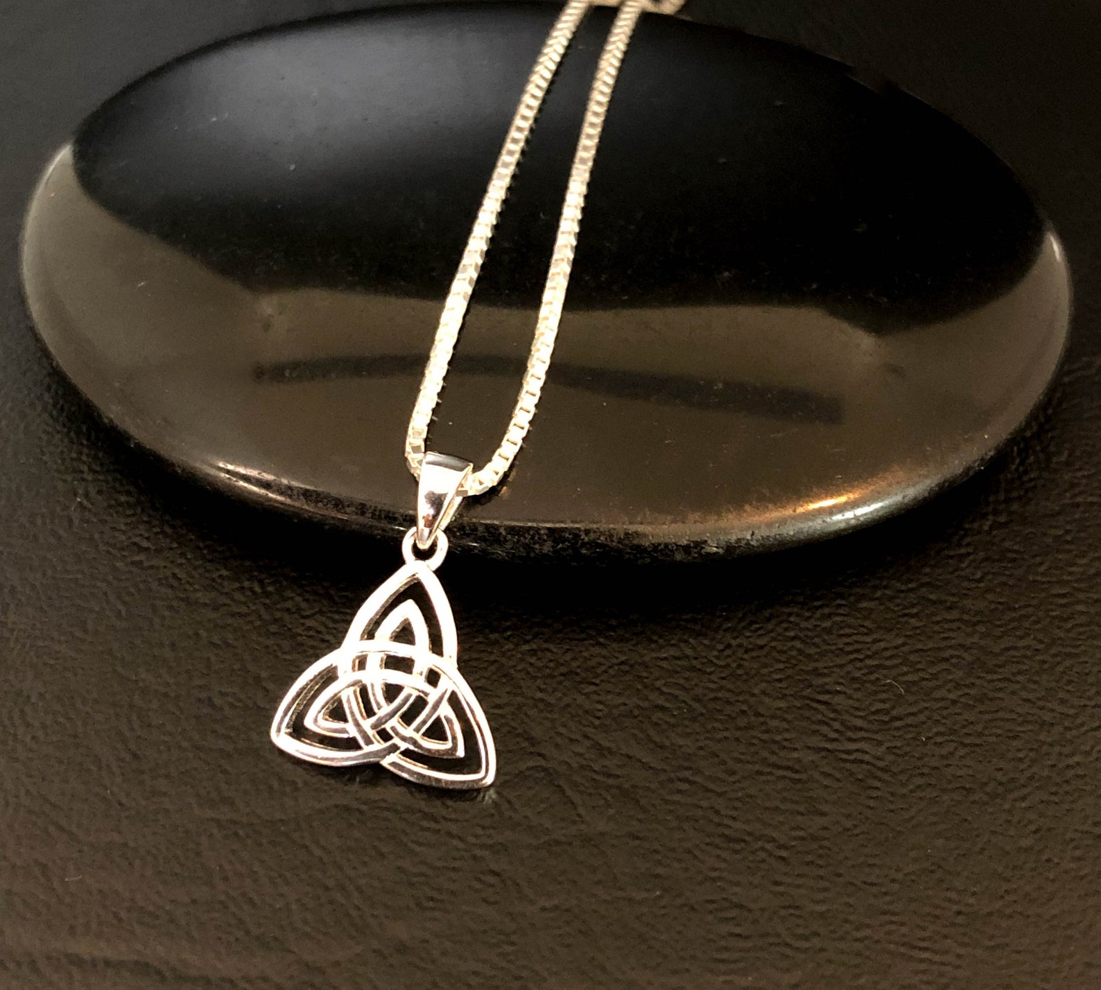 Trinity Necklace Sterling Silver Triquetra Necklace Celtic - Etsy
