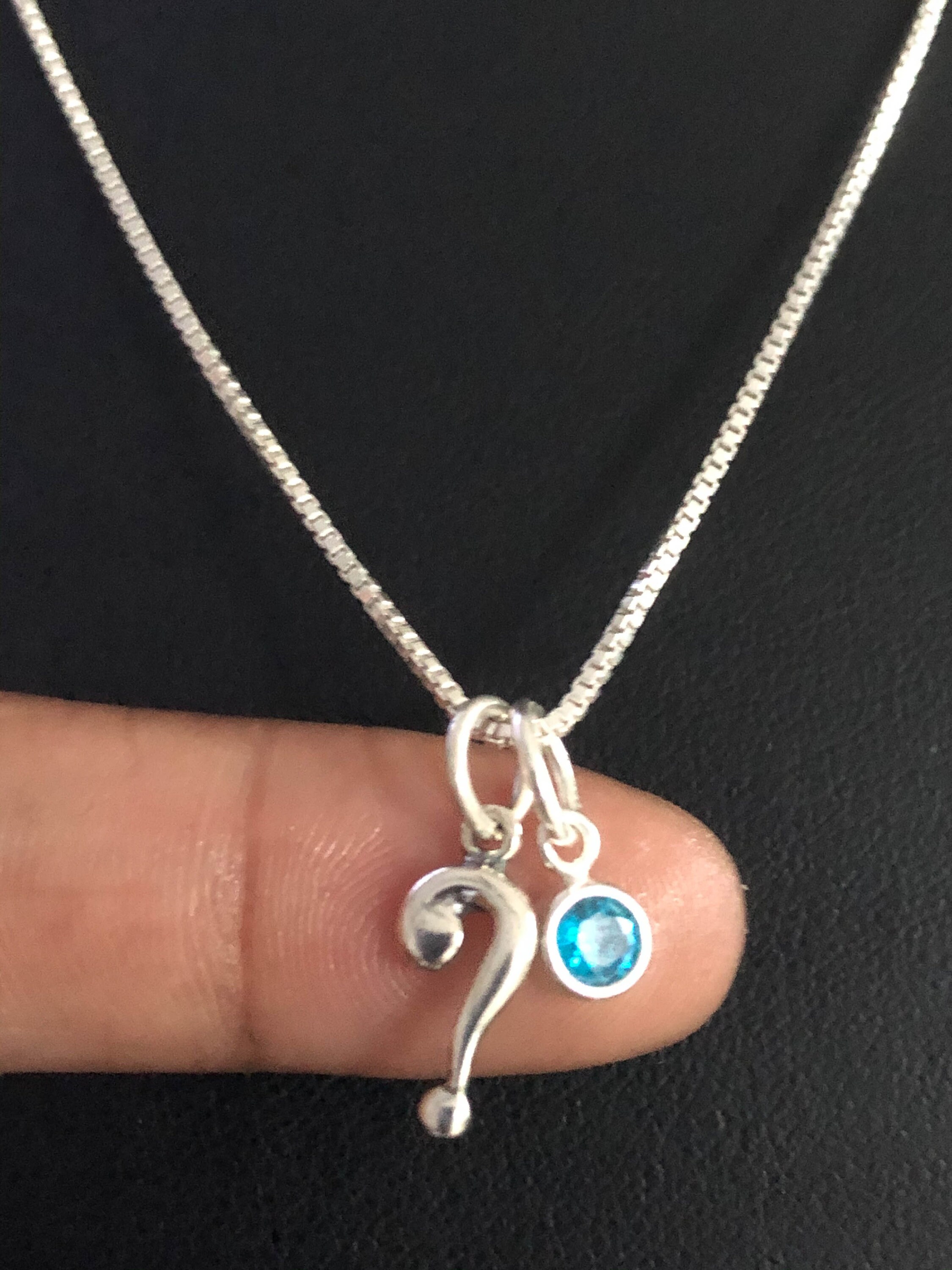 Question Mark Necklace Sterling Silver Question Mark Pendant | Etsy