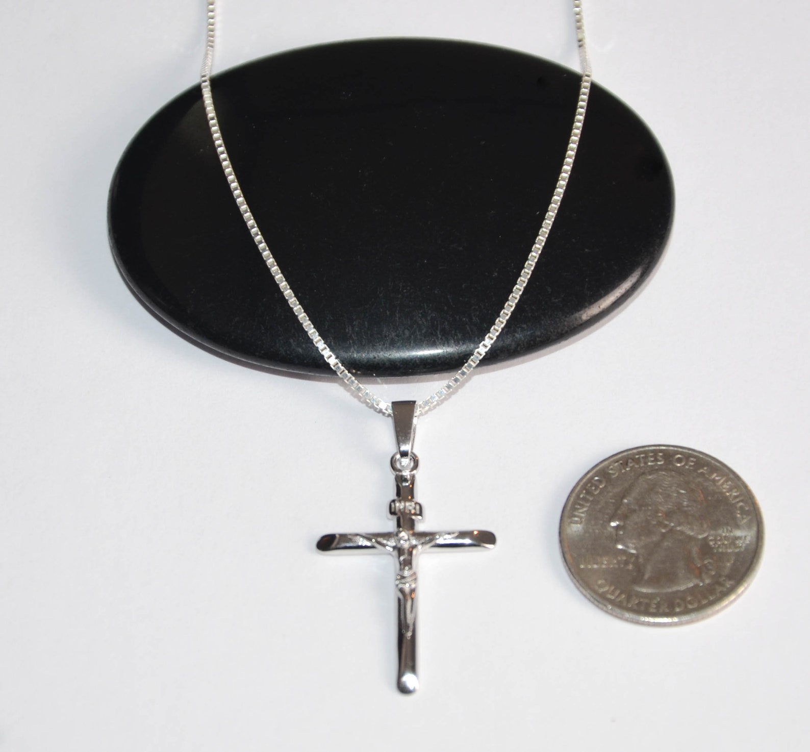 Jesus Cross Necklace, Sterling Silver Necklace, Crucifix Cross Necklace ...