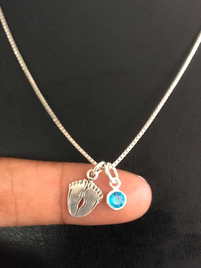Baby Foot Print Necklace Sterling Silver Foot Print Pendant - Etsy