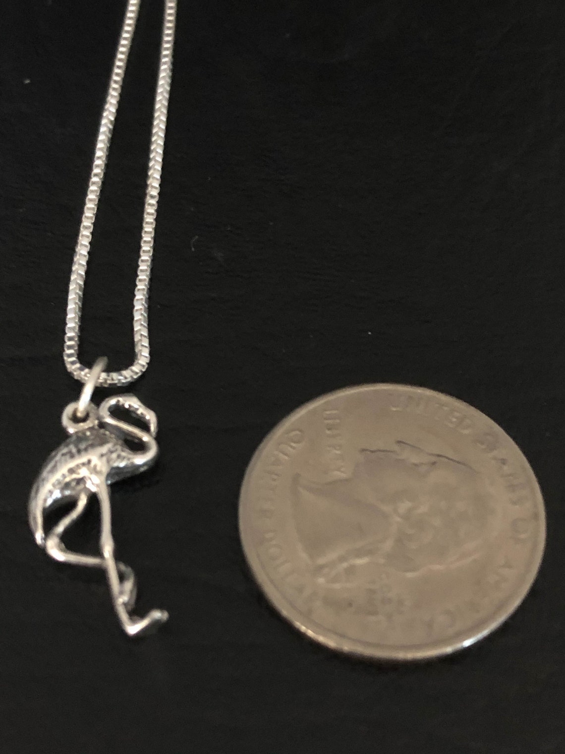 Flamingo Necklace Sterling Silver Flamingo Pendant Flamingo - Etsy