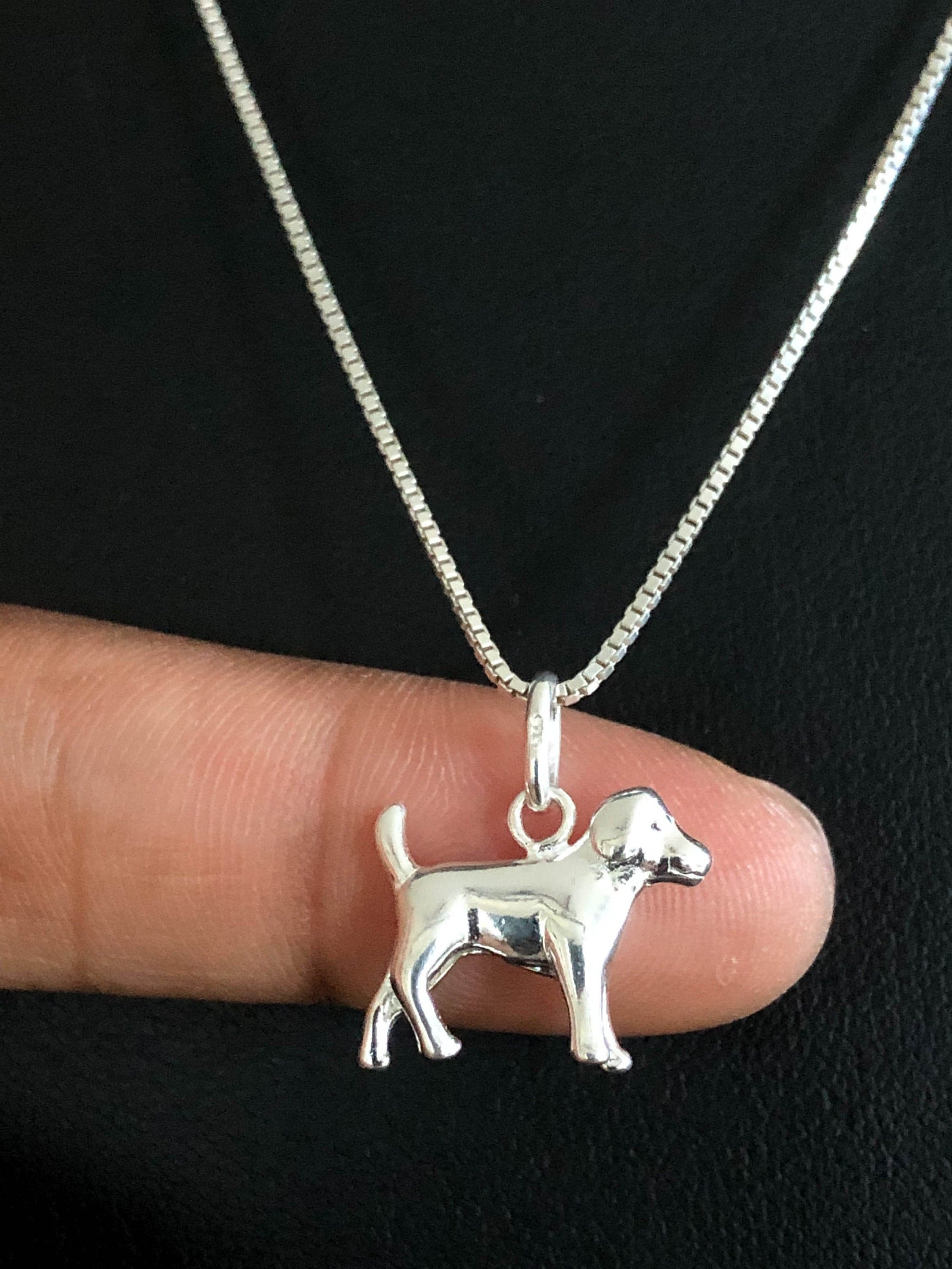 Tiny Dog Necklace Sterling Silver Pet Necklace Tiny Dog | Etsy