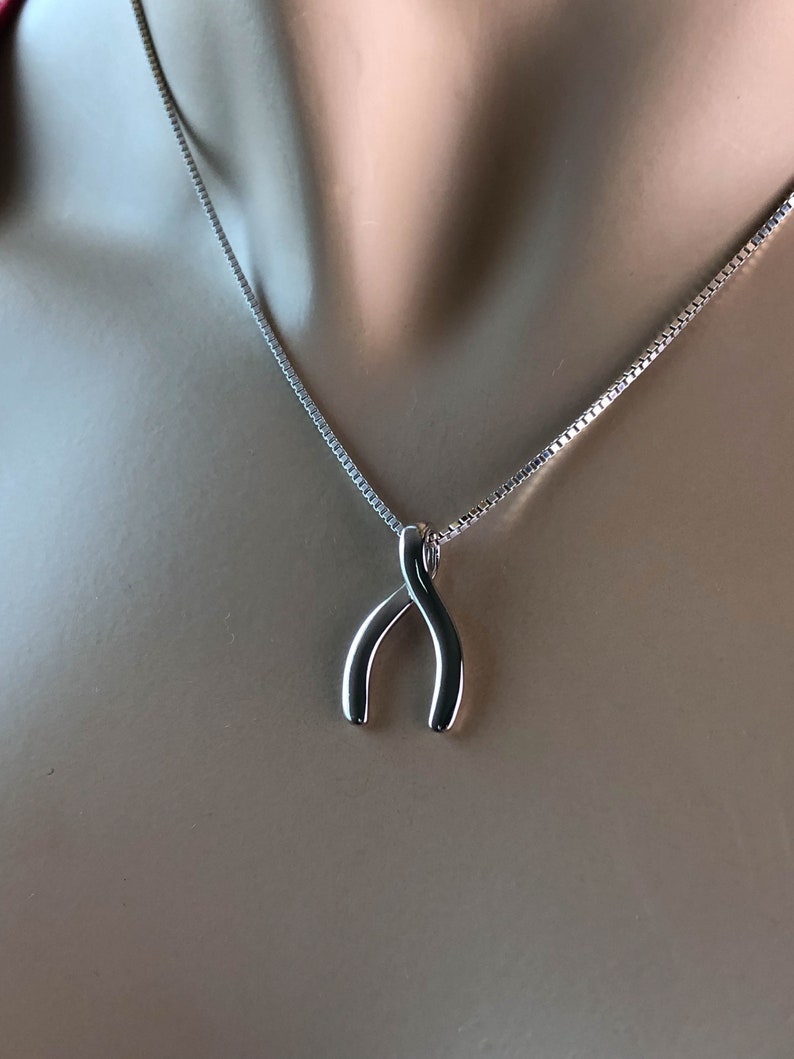 Dainty Wish Bone Necklace Sterling Silver Wish Bone Pendant - Etsy