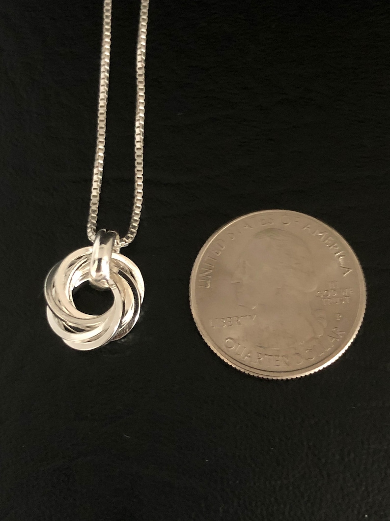 7 Circles Necklace Sterling Silver 7 Rings Necklace 70th | Etsy