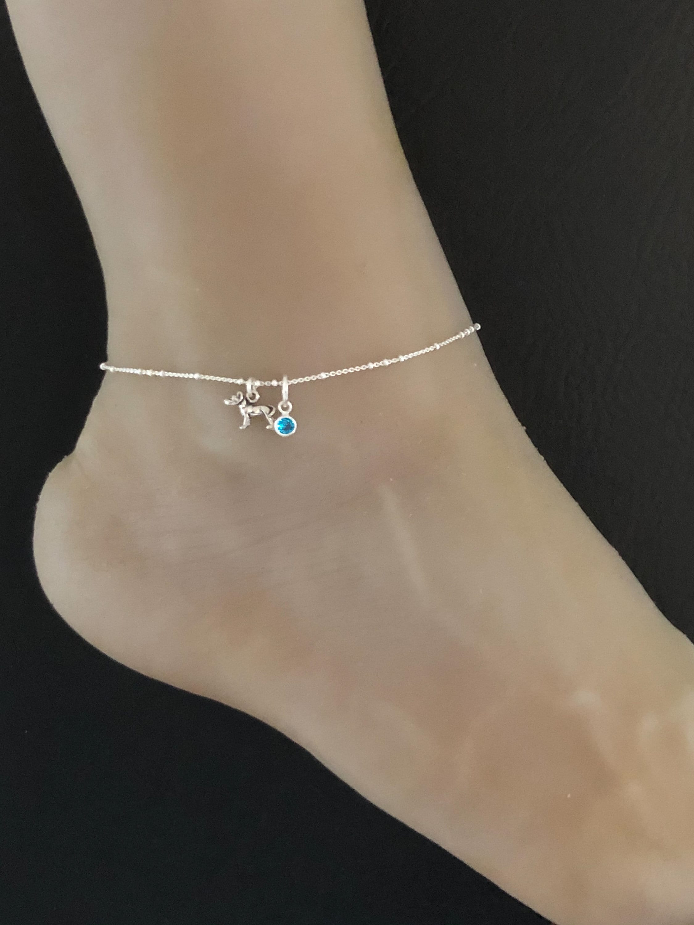 Dog Anklet Sterling Silver Beaded Ankle Bracelet Good Luck - Etsy UK
