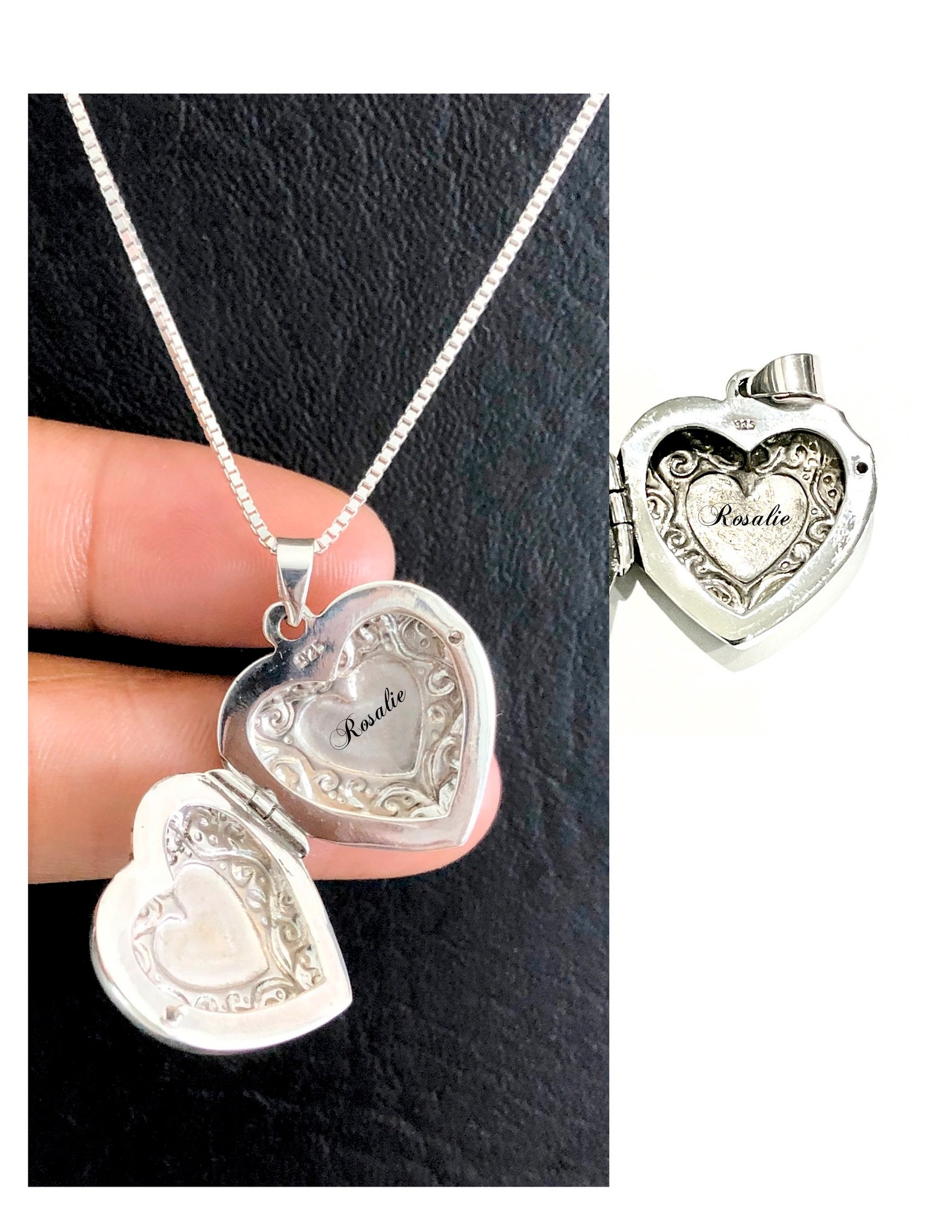 Victorian Heart Locket Necklace Sterling Silver Locket - Etsy