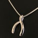 Dainty Wish Bone Necklace, Sterling Silver Wish Bone Pendant, Wishbone ...