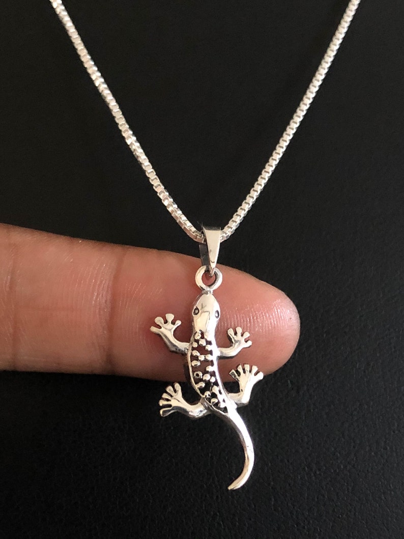 Lizard Necklace, Sterling Silver Lizard Pendant, Lizard Charm Jewelry ...
